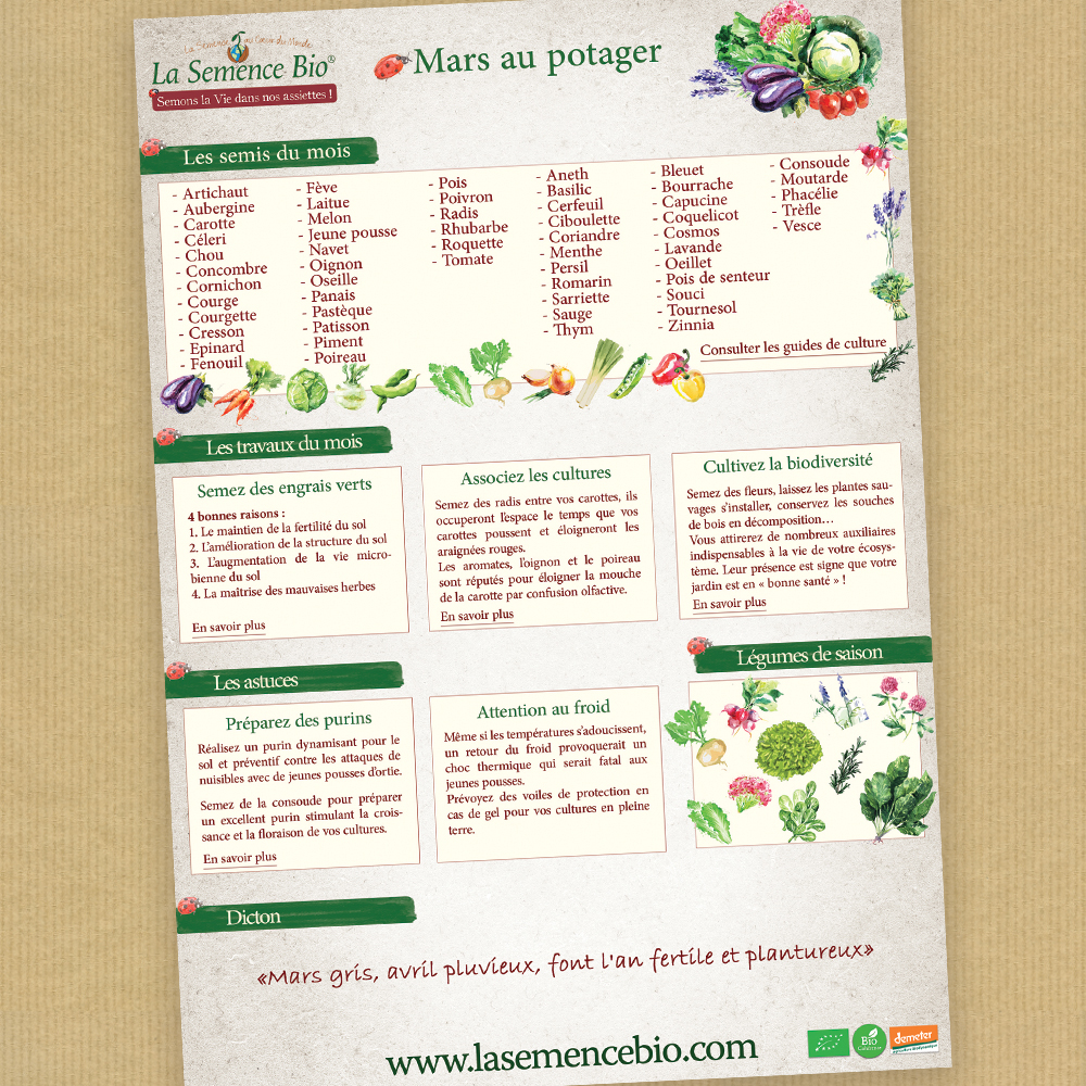 Mars au potager bio - La Semence Bio